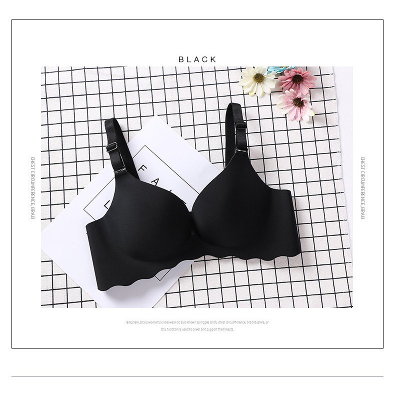 Deep V Push Up T-Shirt Bra Wire Free Female Underwear (Black), Women's ...