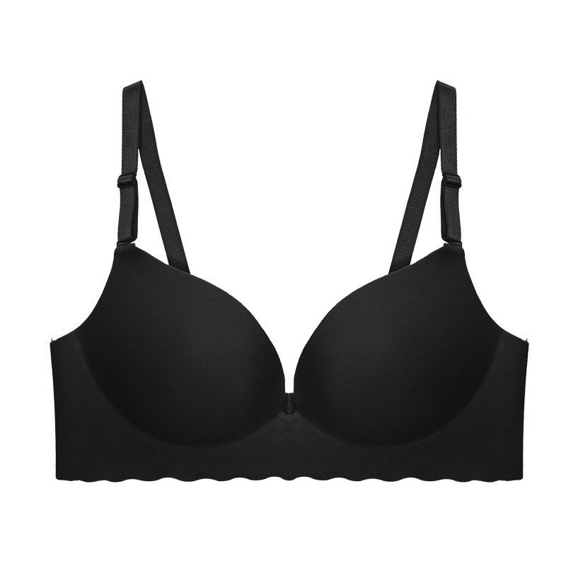 Deep V Push Up T-Shirt Bra Wire Free Female Underwear (Black), Women's ...