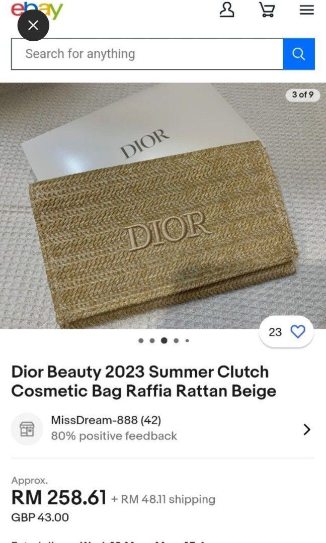 Dior beauty raffia pouch, Women's Fashion, Bags & Wallets, Purses ...