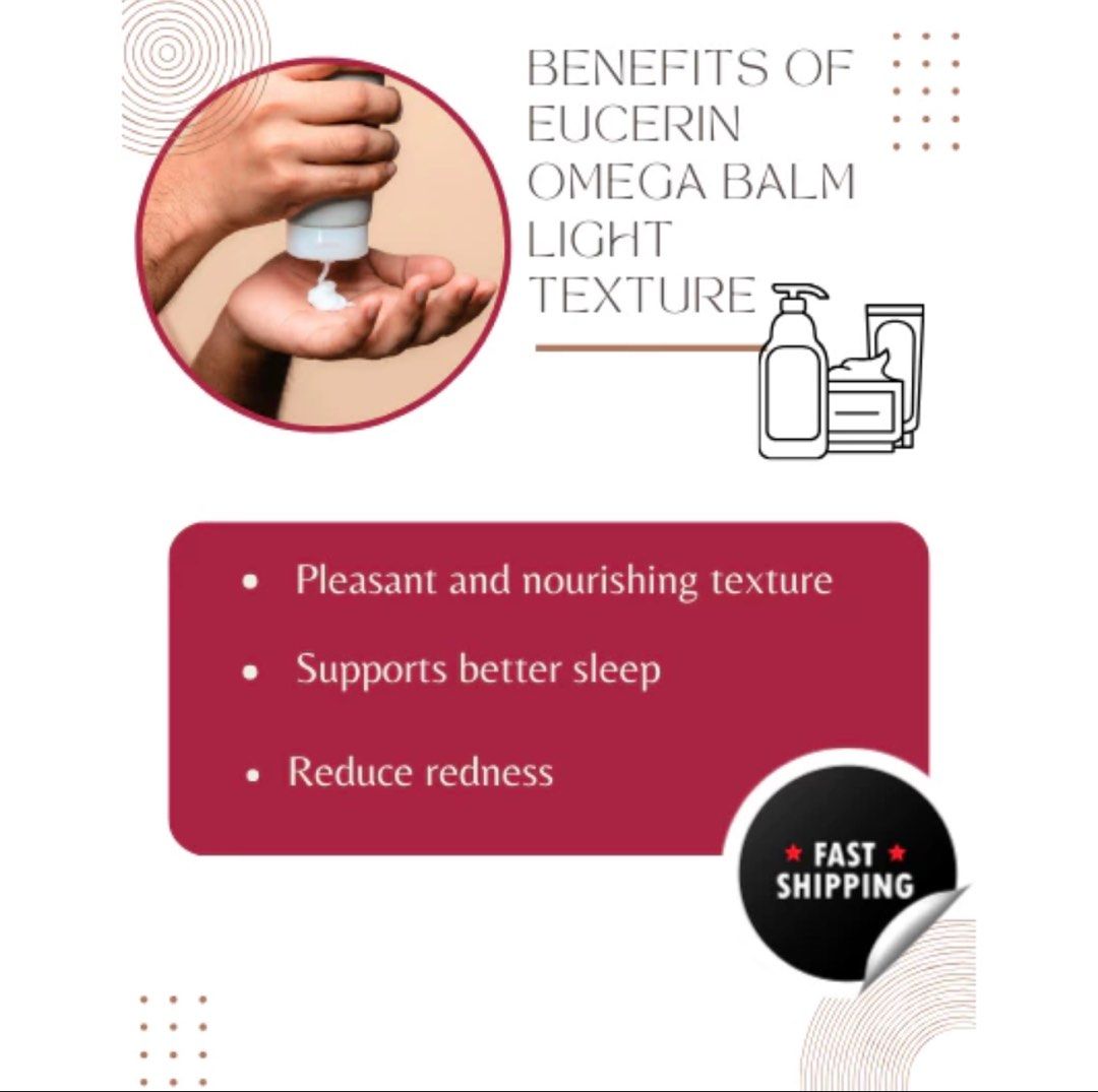 Eucerin Omega Balm(Light Texture), Beauty & Personal Care, Bath & Body ...