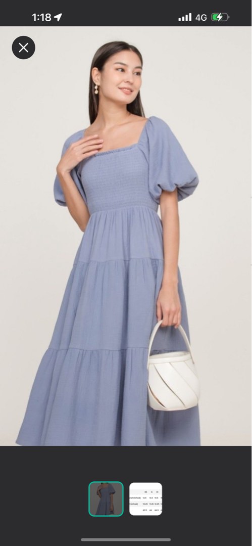 Fayth Mila shirted tiered violet maxi midi dress, Women's Fashion, Dresses & Sets, Dresses on ...