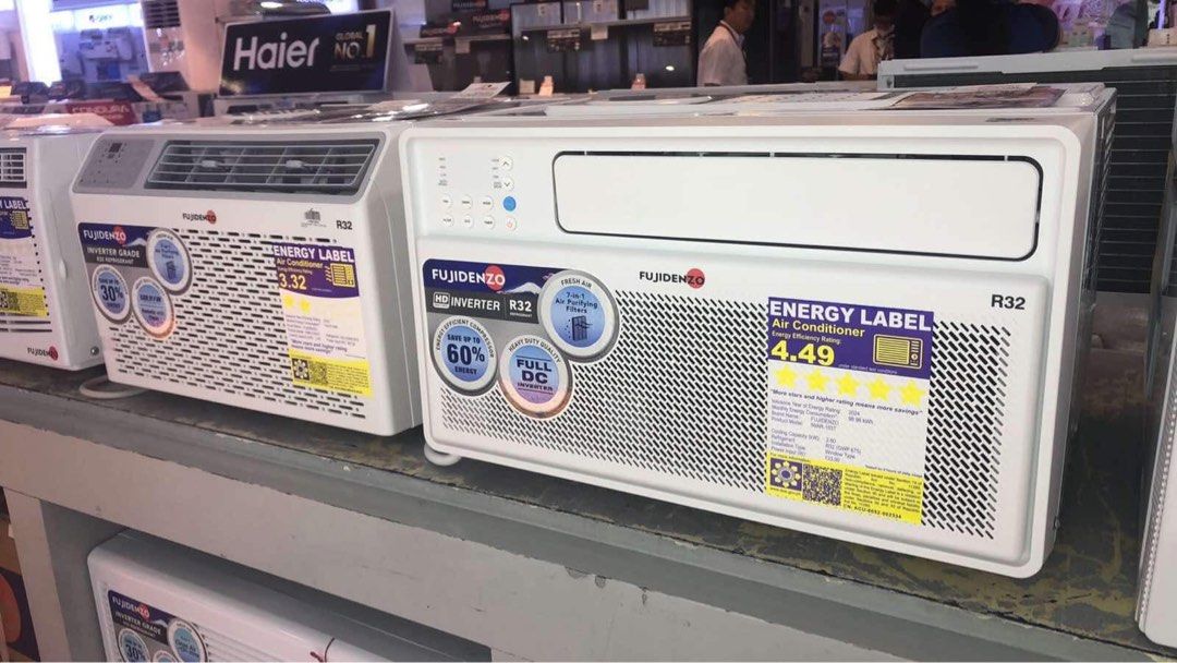FUJIDENZO WINDOW TYPE NON INVERTER AND INVERTER AIR CONDITIONER, TV ...