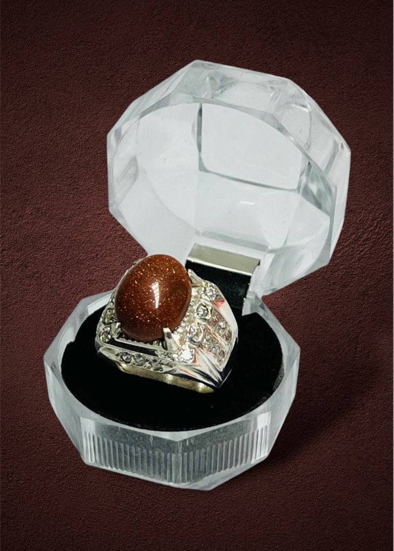 Golden Sand Stone Silver Ring, Men's Fashion, Watches & Accessories ...