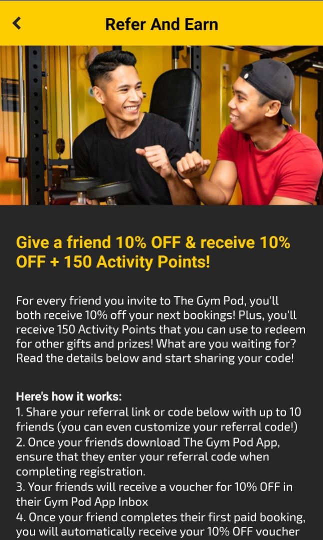 Gym pod / Dungeon / hydrox fitness referral code, Tickets & Vouchers ...