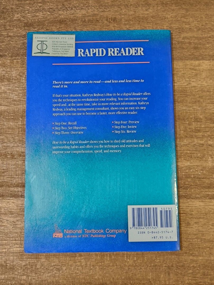 How To Be A Rapid Reader 6 Steps Increased Speed Concentration Book ...
