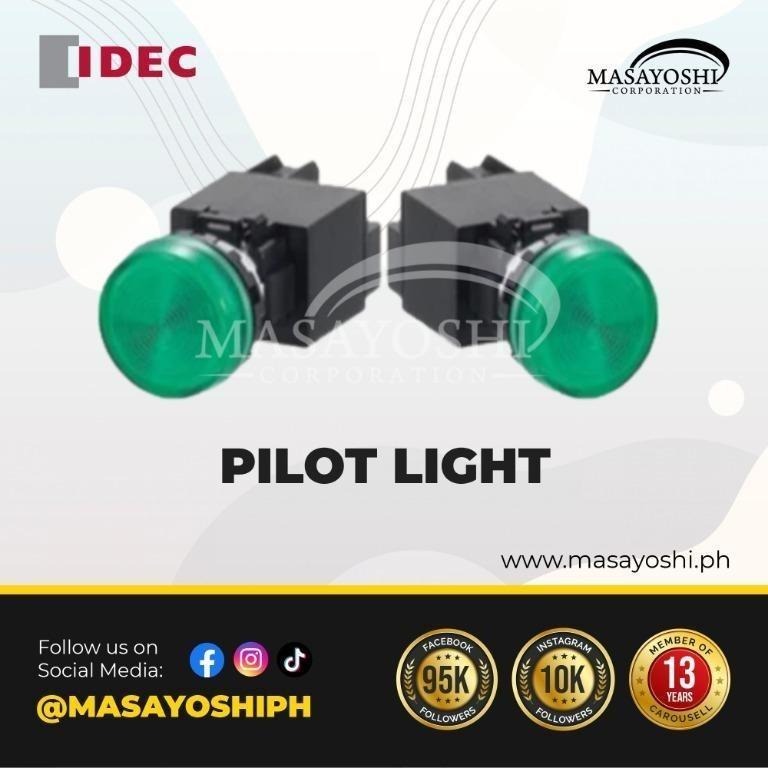 IDEC Pilot Light(LED), 22mm, Dome Transformer Type 230/240VAC, Amber ...