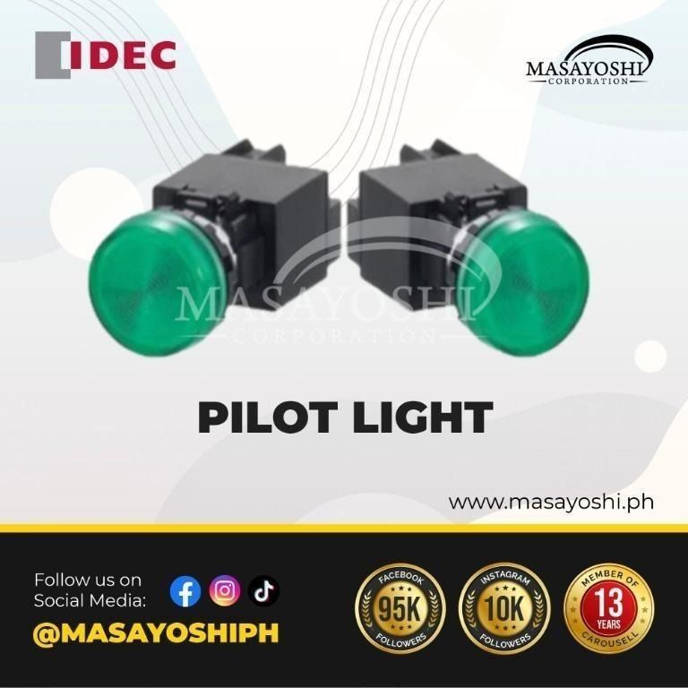 IDEC Pilot Light(LED), 22mm, Dome Transformer Type 230/240VAC, Amber ...