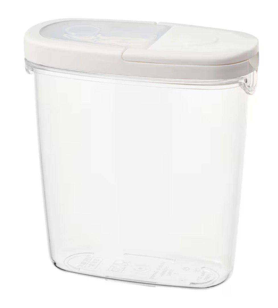 IKEA 365+ Dry food jar with lid, transparent/white, 1.3 l, Furniture ...