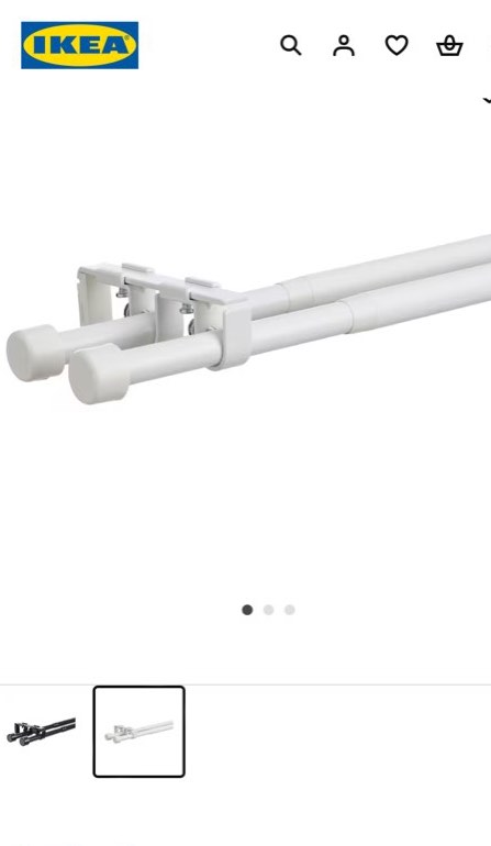 IKEA Double Curtain rod - white, Furniture & Home Living, Home Decor ...