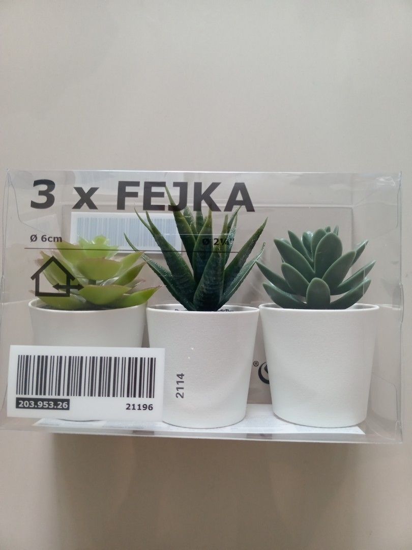 Ikea fejka 3 pot plant, Furniture & Home Living, Home Decor, Artificial Plants & Flowers on ...