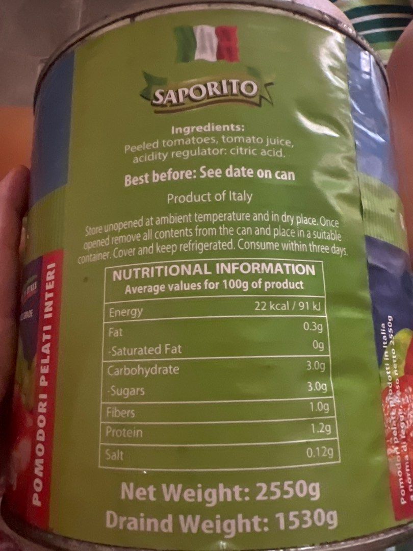 Imported Whole Peeled Tomatoes For Cafe, Food & Drinks, Packaged ...