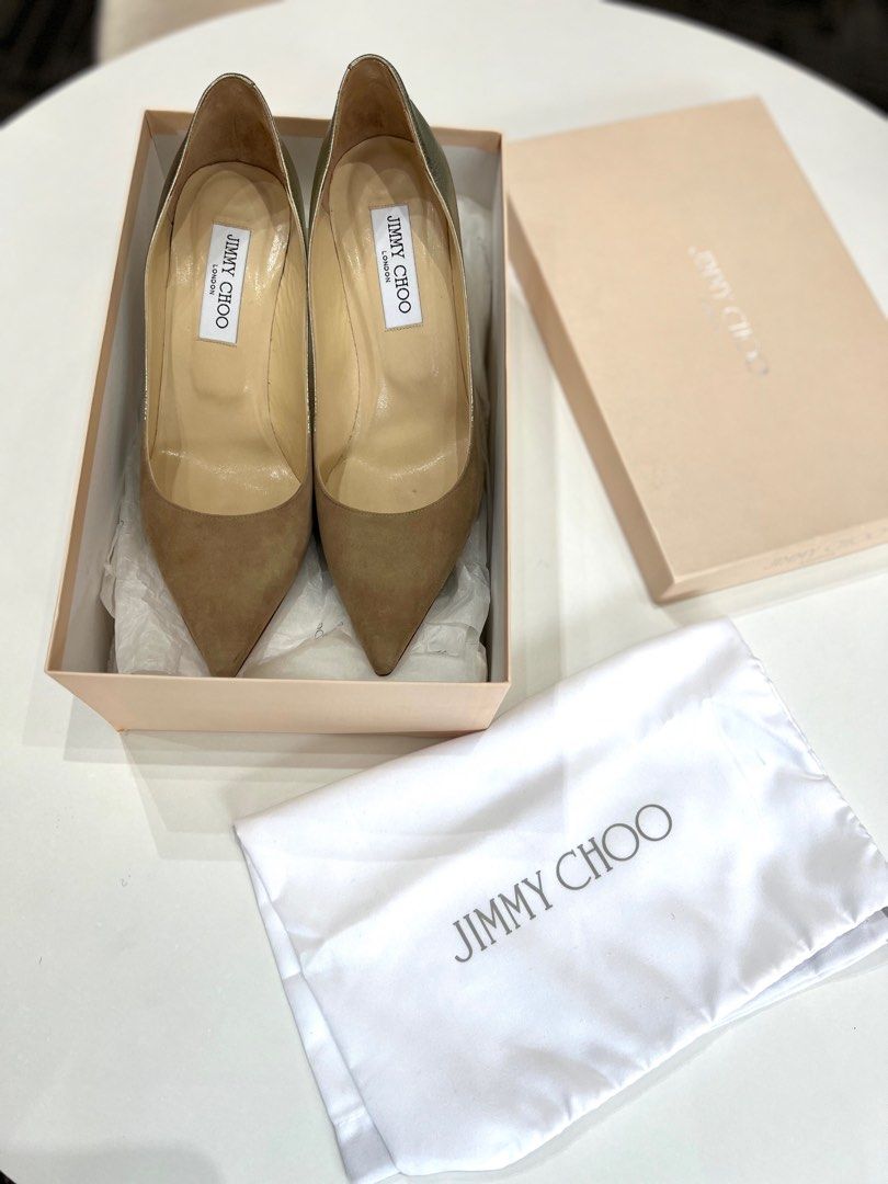 Jimmy Choo NEW LIMITED EDITION Gold/Suede Pumps Sz 38 1/2, Luxury ...