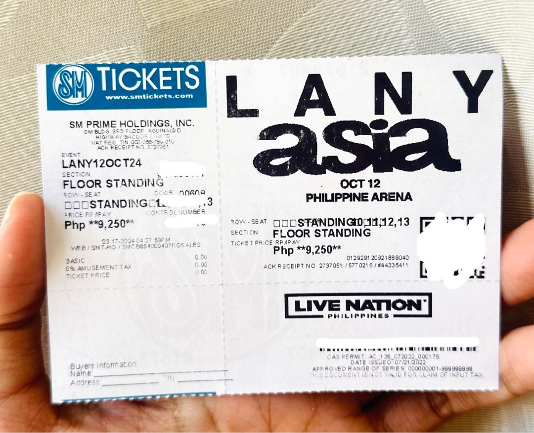 LANY A BEAUTIFUL BLUR CONCERT TICKET, Tickets & Vouchers, Event Tickets ...