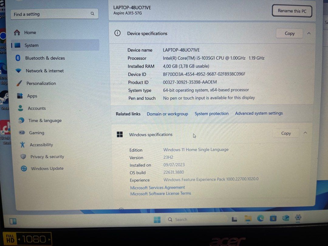 Laptop Acer Aspire A3, Computers & Tech, Laptops & Notebooks on Carousell