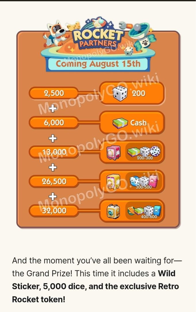 Monopoly Go Rocket Partner Event Full carry, Video Gaming, Gaming ...