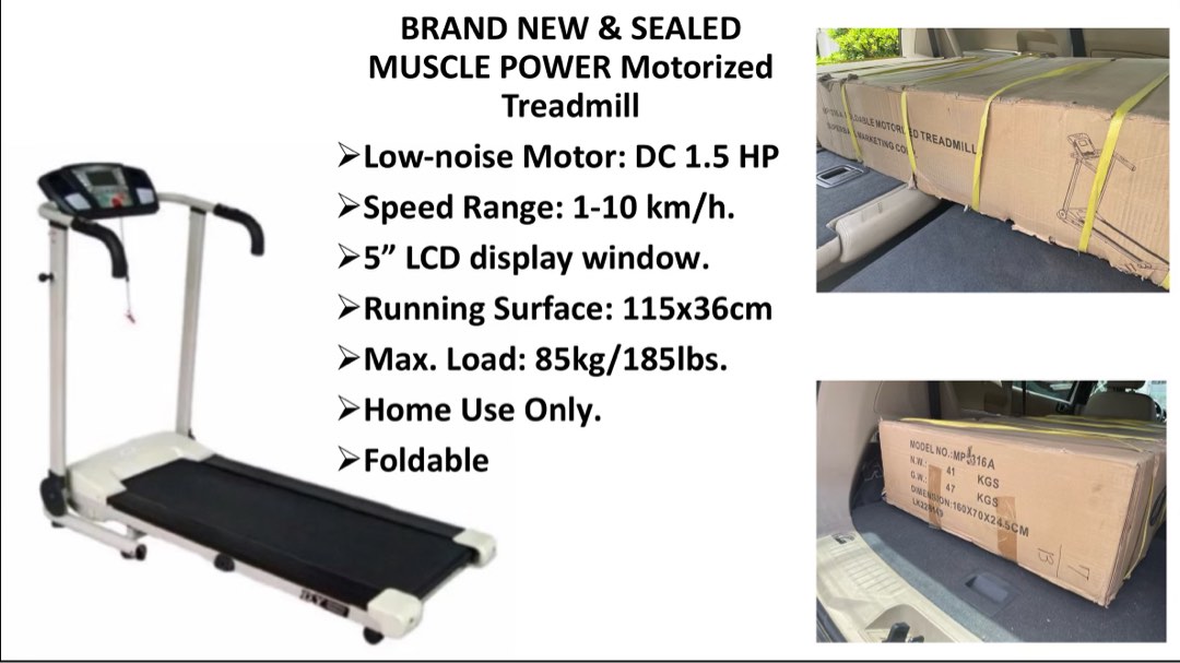 Muscle Power Motorized Treadmill (MP 1316A), Sports Equipment, Exercise ...