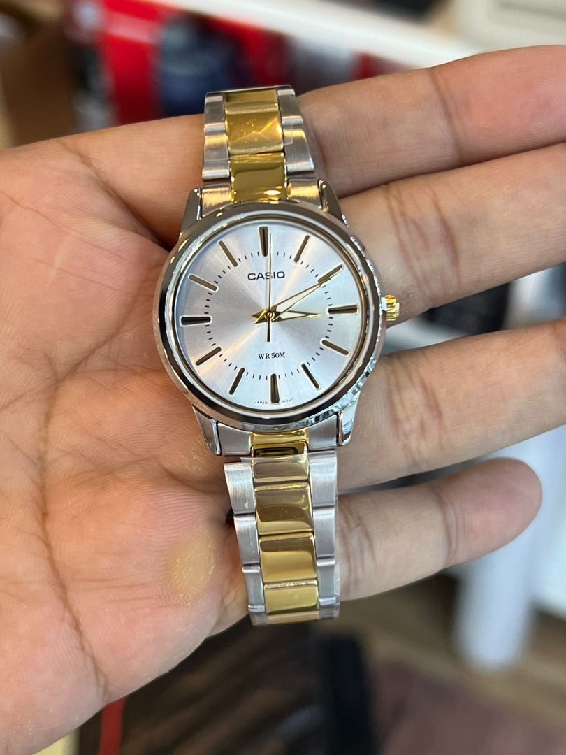 ORIGINAL CASIO Analog Two Toned Dial Stainless Steel Ladies Watch LTP-1303SG-7A, Women's Fashion ...