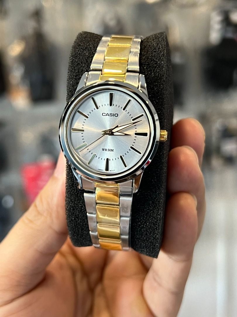 ORIGINAL CASIO Analog Two Toned Dial Stainless Steel Ladies Watch LTP-1303SG-7A, Women's Fashion ...