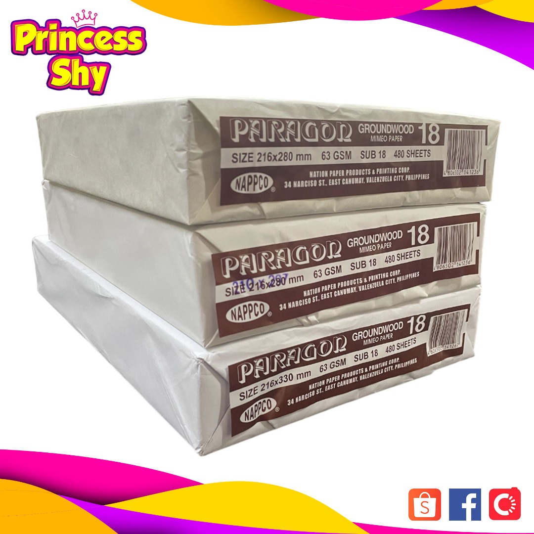 Paragon Groundwood Mimeo Paper 63 GSM Substance 18 480 sheets per ream ...
