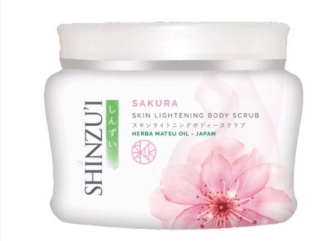 SHINZU’I Skin Lightening Body Scrub 200g sakura, Beauty & Personal Care ...