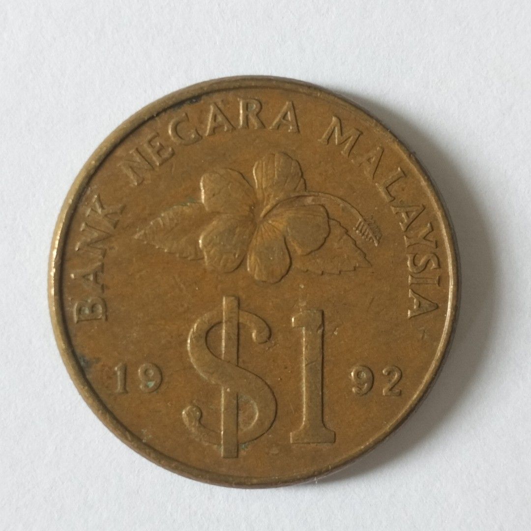 Syiling RM1 ($1) Bunga Raya (1992), Hobbies & Toys, Collectibles ...