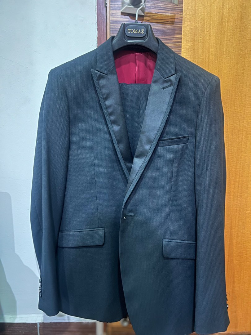 Tomaz Black Suit Full Set, Men's Fashion, Tops & Sets, Formal Shirts on ...