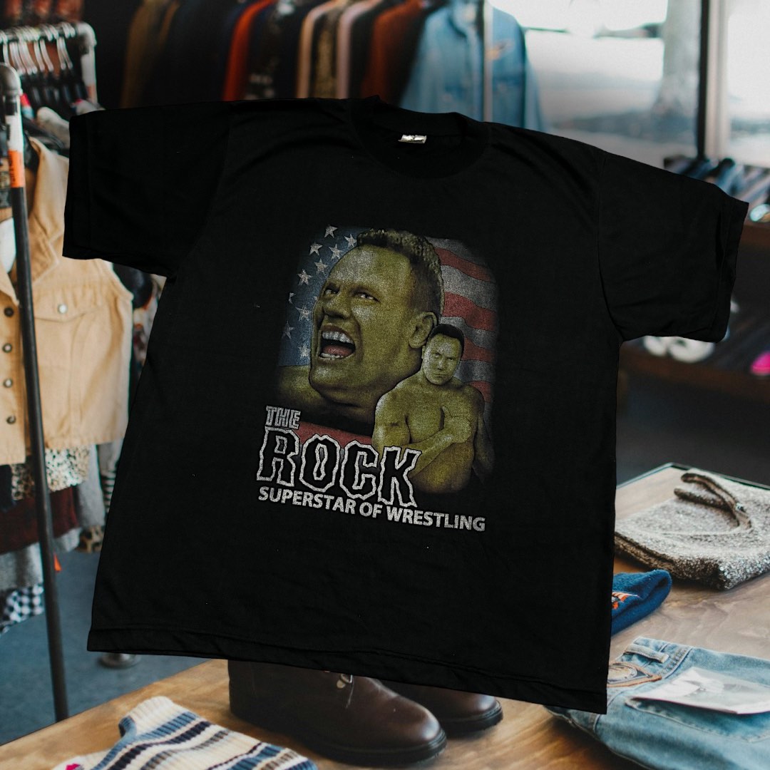Vintage Bootleg The Rock WWF, Men's Fashion, Tops & Sets, Tshirts ...