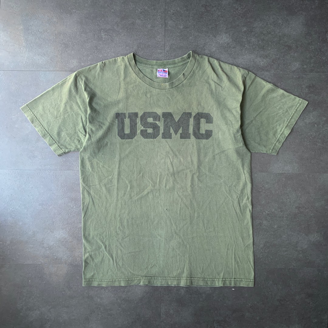 Vintage USMC Military Green Tee Shirt, Men's Fashion, Tops & Sets, Tshirts & Polo Shirts on ...