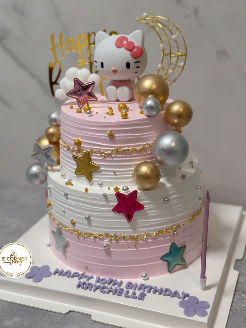 Hello Kitty Tiered Birthday Cakes