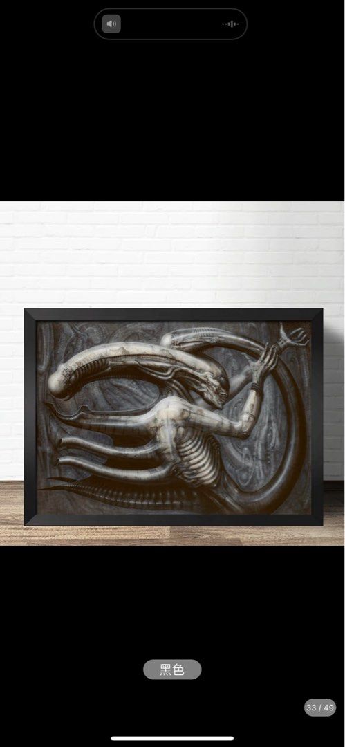 全新 40cm x60cm brand new H.R. Giger 異形相紙畫連相架 Photo paper with photo ...