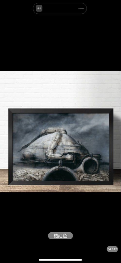 全新 40cm x60cm brand new H.R. Giger 異形相紙畫連相架 Photo paper with photo ...
