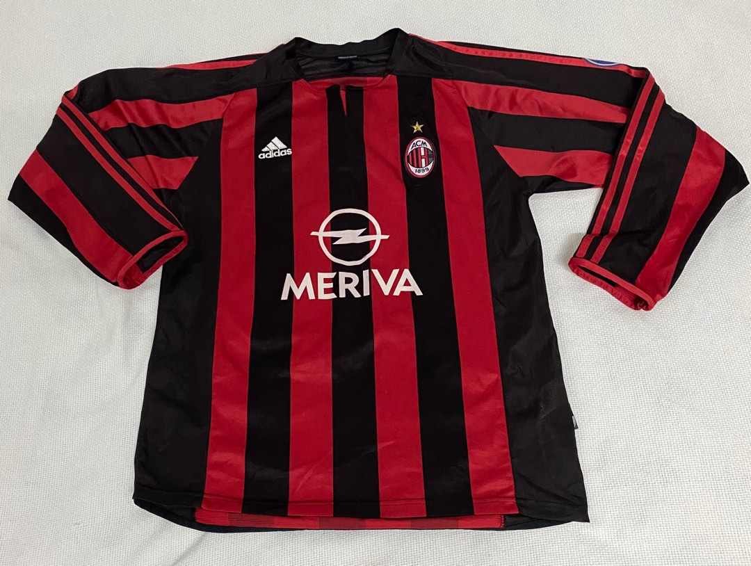 AC MILAN 2003/2004 ADIDAS HOME FOOTBALL JERSEY LONG SLEEVE MERIVA, Men ...
