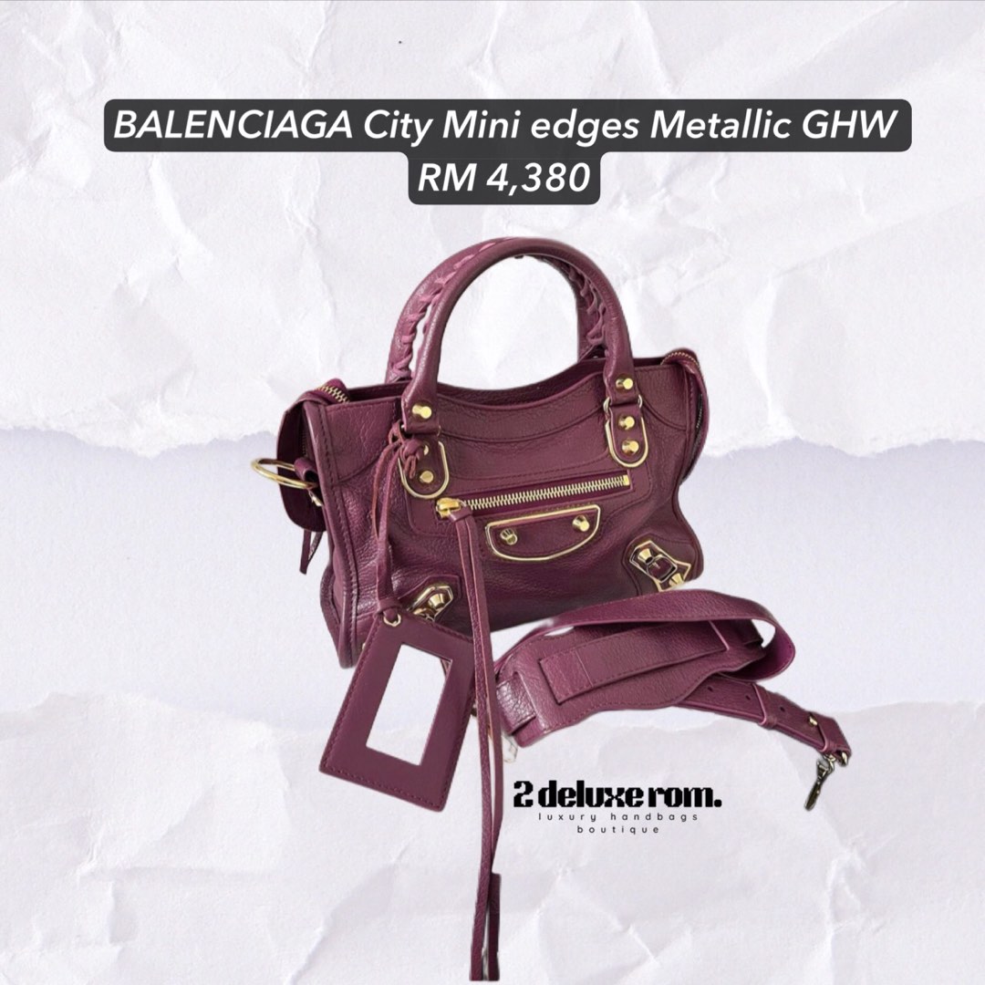 BALENCIAGA City Mini edges Metallic GHW | FIXED PRICE, Luxury, Bags ...