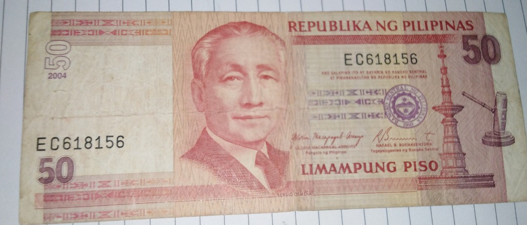 BANKNOTE PHILIPPINES 50 gloria macapagal arroyo signatory , Hobbies ...