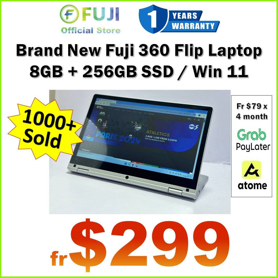 Brand New Fuji 360 Flip + Touch Screen Laptop - 256GB SSD + 8GB RAM ...