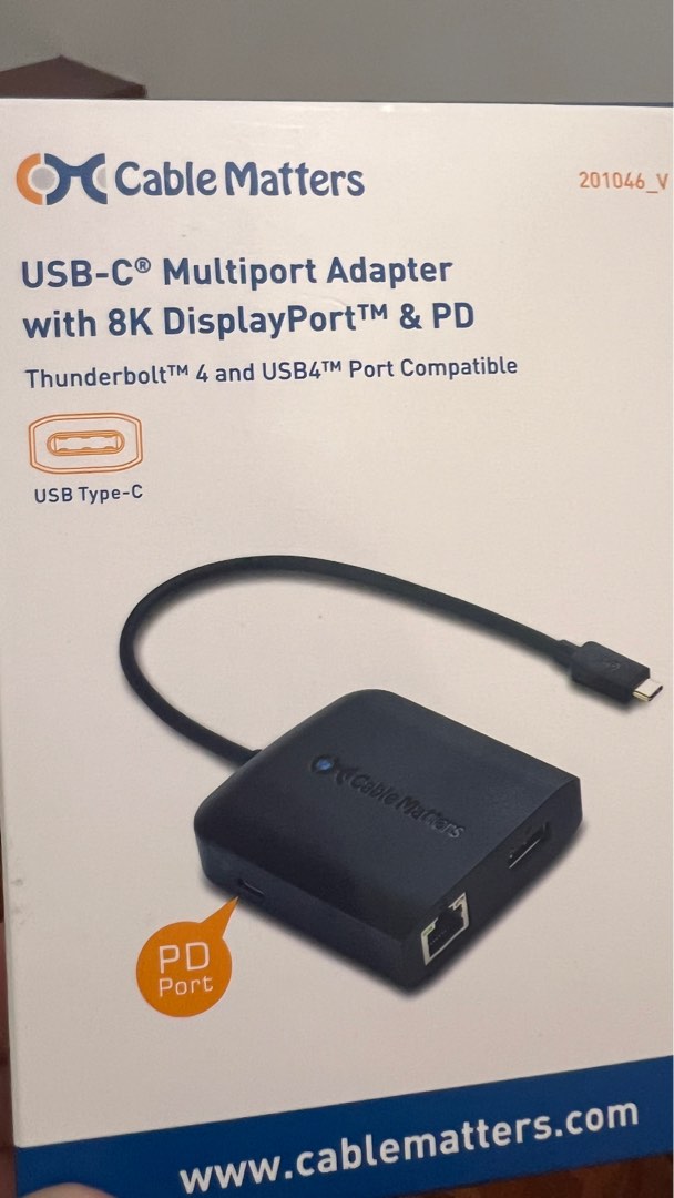 Cable Matters USB-C® Multiport Adapter with 8K DisplayPort™ & PD ...