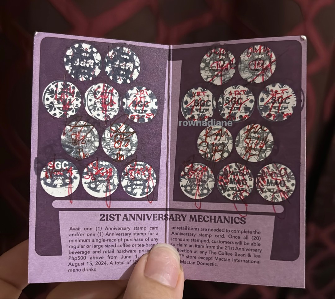 Coffee Bean Complete Stampcards CBTL, Announcements on Carousell