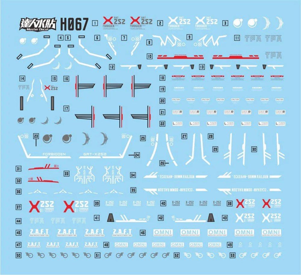 [DL] HG Forbidden Gundam Fluorescent Waterslide Decal 1/144 by Master ...