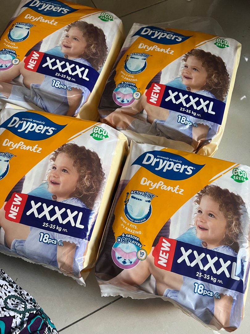 Drypers XXXL, Babies & Kids, Bathing & Changing, Diapers & Baby Wipes ...