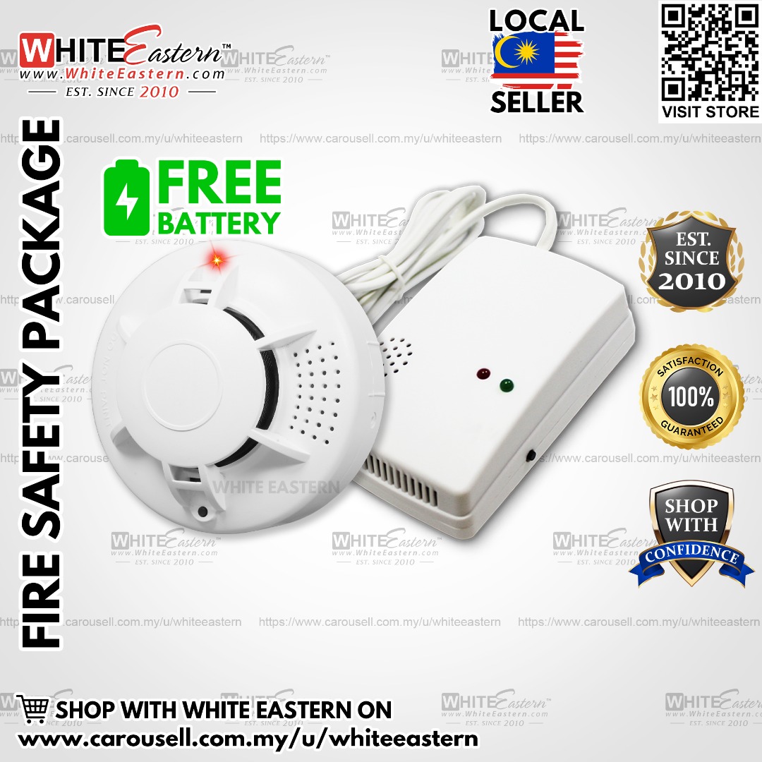 [Fire Safety Package 9] Smoke Detector Alarm Gas Leak Detector Home ...