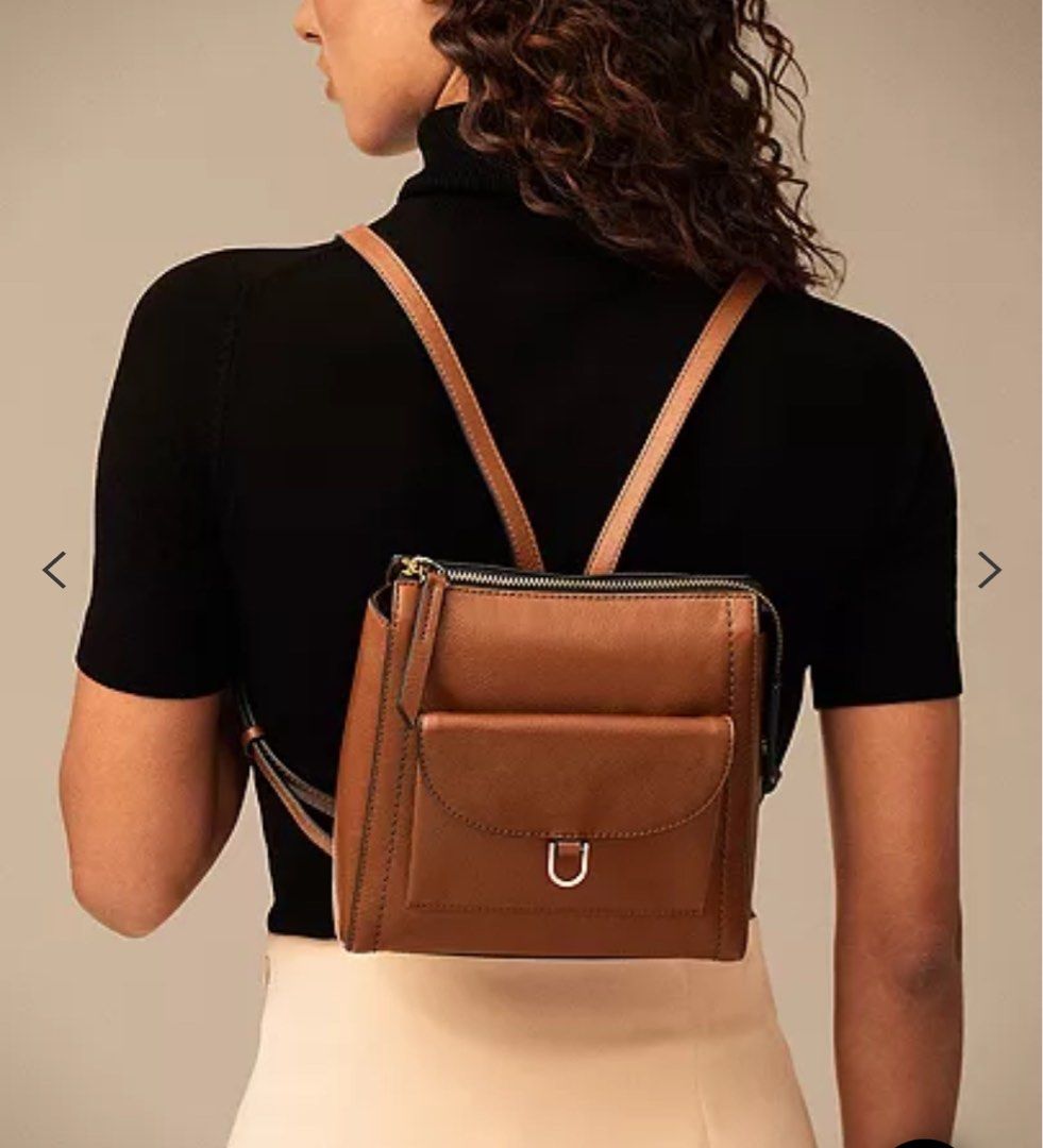 Fossil Parker Mini Backpack in Brown, Women's Fashion, Bags & Wallets ...