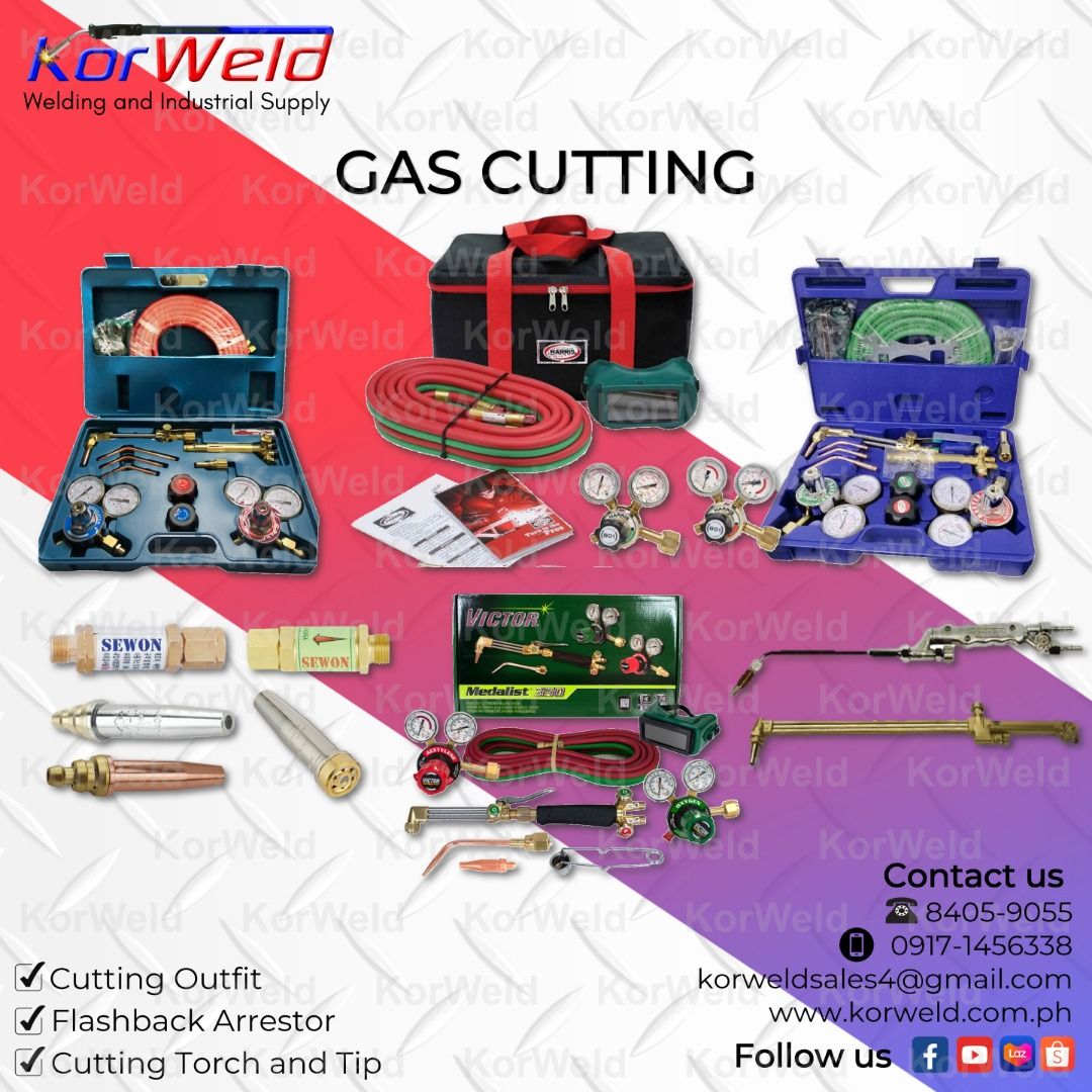 Gas Cutting Outfit, Flashback Arrestor, Cutting Torch, Cutting Tip ...