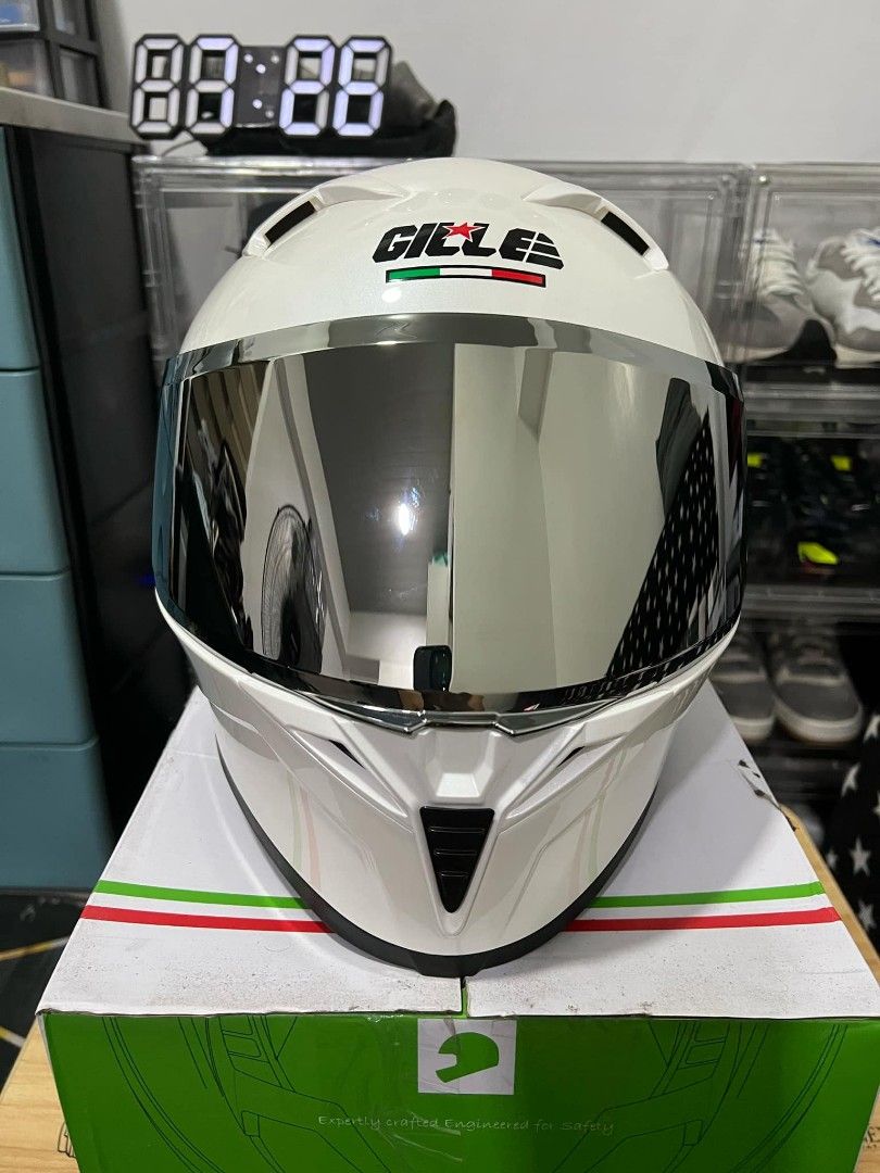 GILLE 843 CIRCUIT Plain Color Motorcycle Helmet Full Face Dual Visor ...
