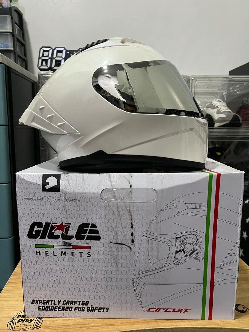 GILLE 843 CIRCUIT Plain Color Motorcycle Helmet Full Face Dual Visor ...