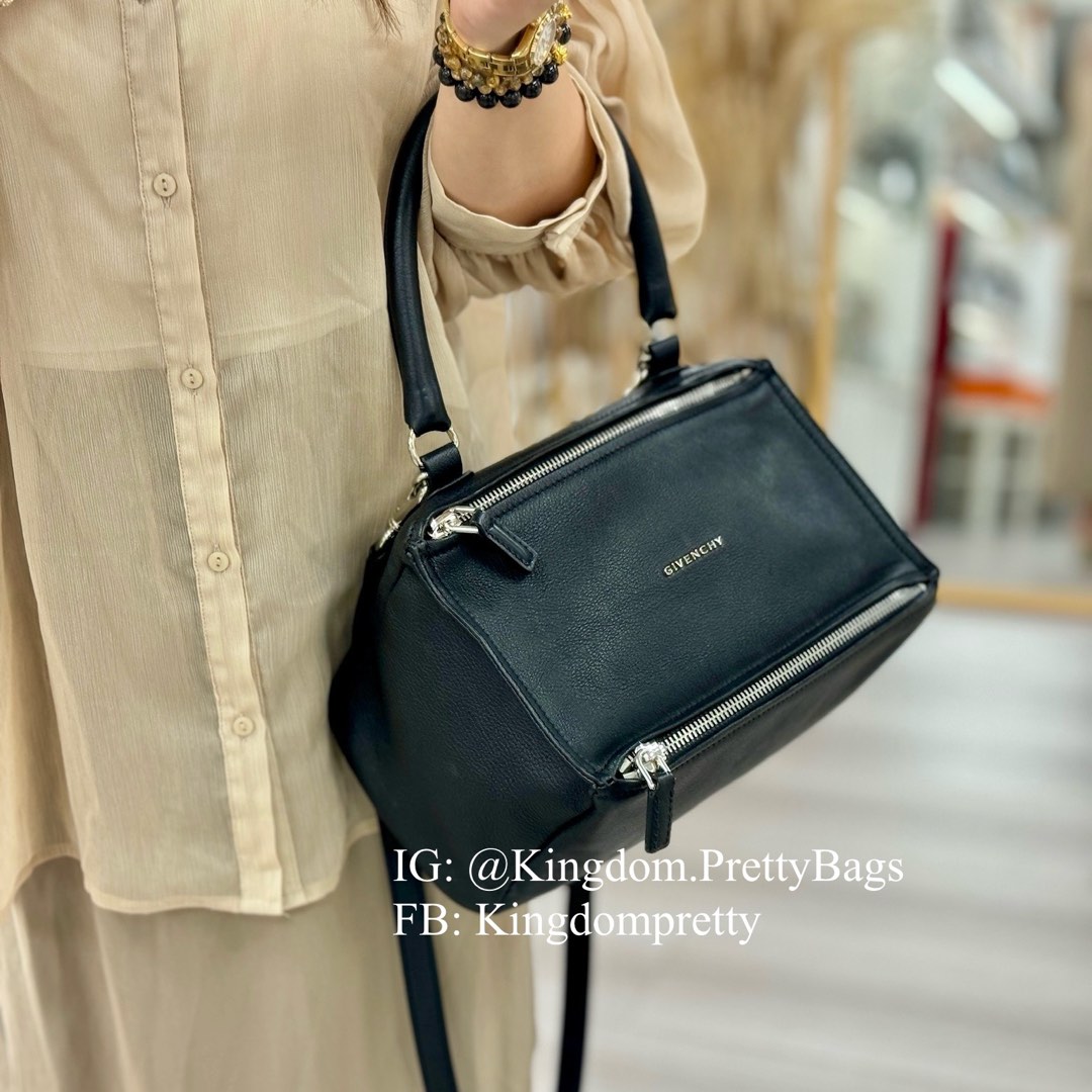 Givenchy Pandora Small Top Handle Box Bag Grained Leather Black Pre ...