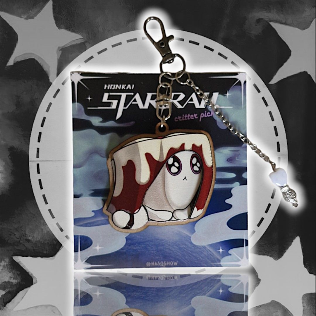 HONKAI STAR RAIL CRITTER PICK CAT CAKE KEYCHAIN / Fanmade Anime Game ...