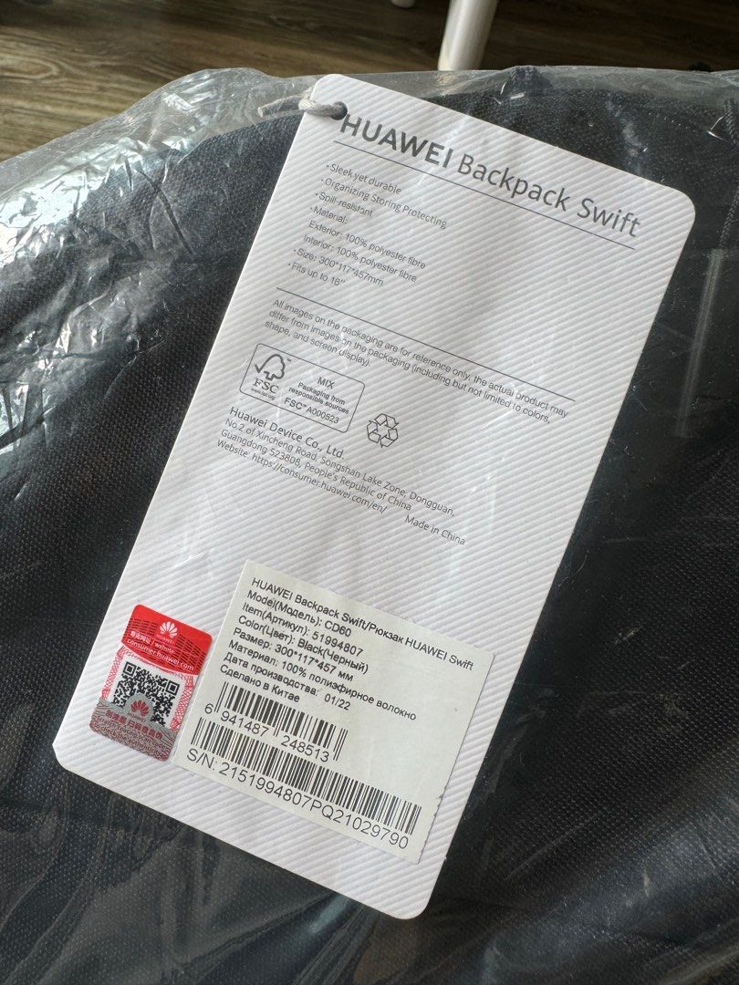 Huawei Backpack Swift Laptop Bag CD60, Computers & Tech, Parts ...