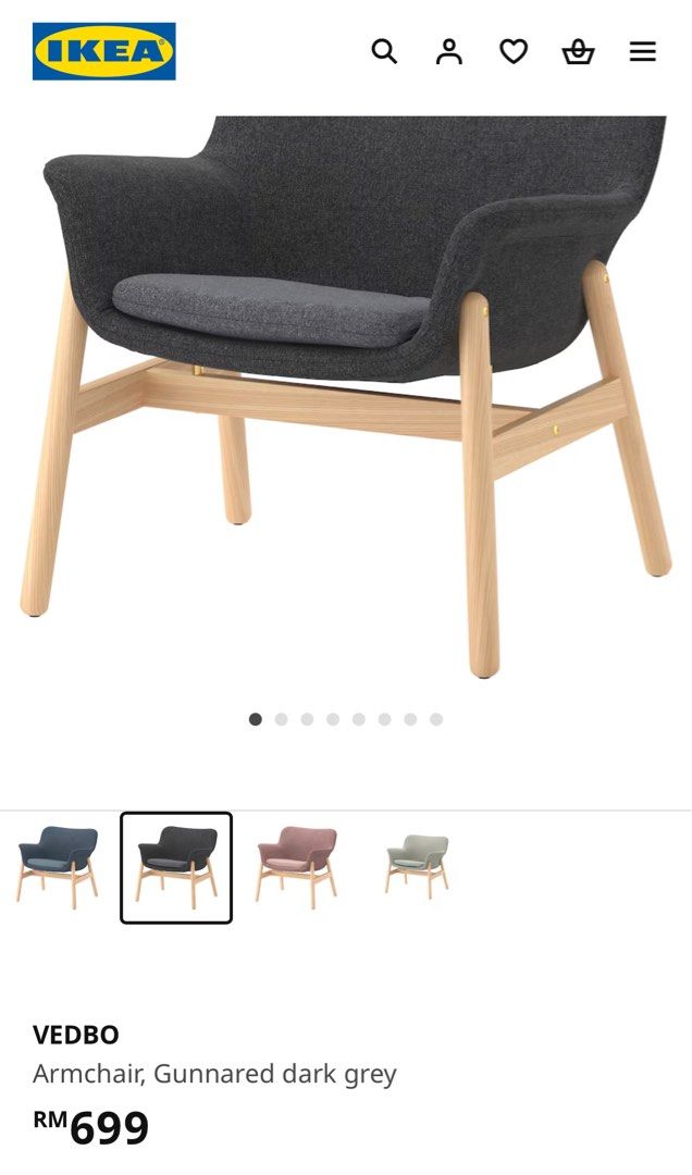 Ikea vedbo armchair, Furniture & Home Living, Furniture, Sofas on Carousell