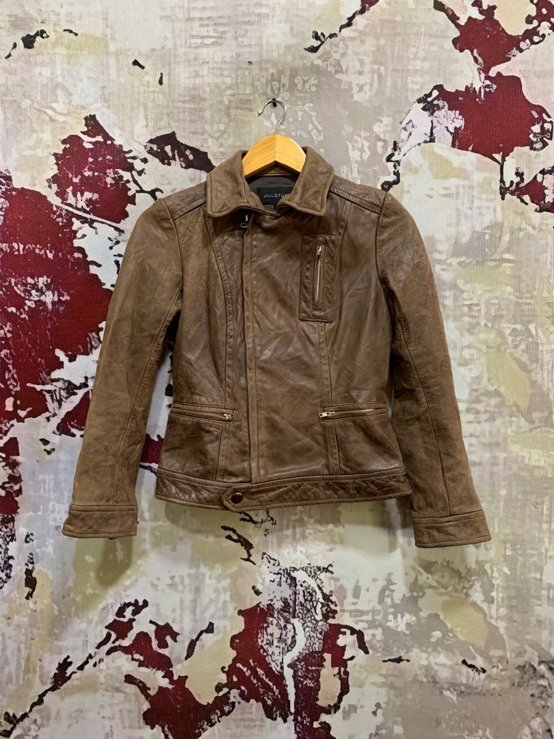 Jill Stuart Leather Jacket Japan Brand, Women's Fashion, Coats, Jackets ...
