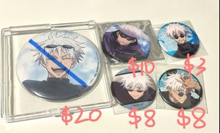 Jujutsu kaisen donki badge set (gojo, geto, shoko, Nanami, Haibara ...